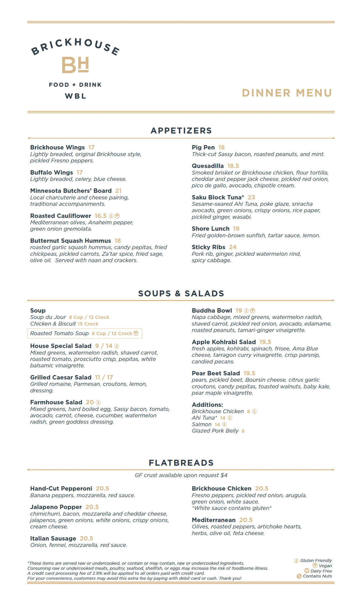 Menu – The Brickhouse