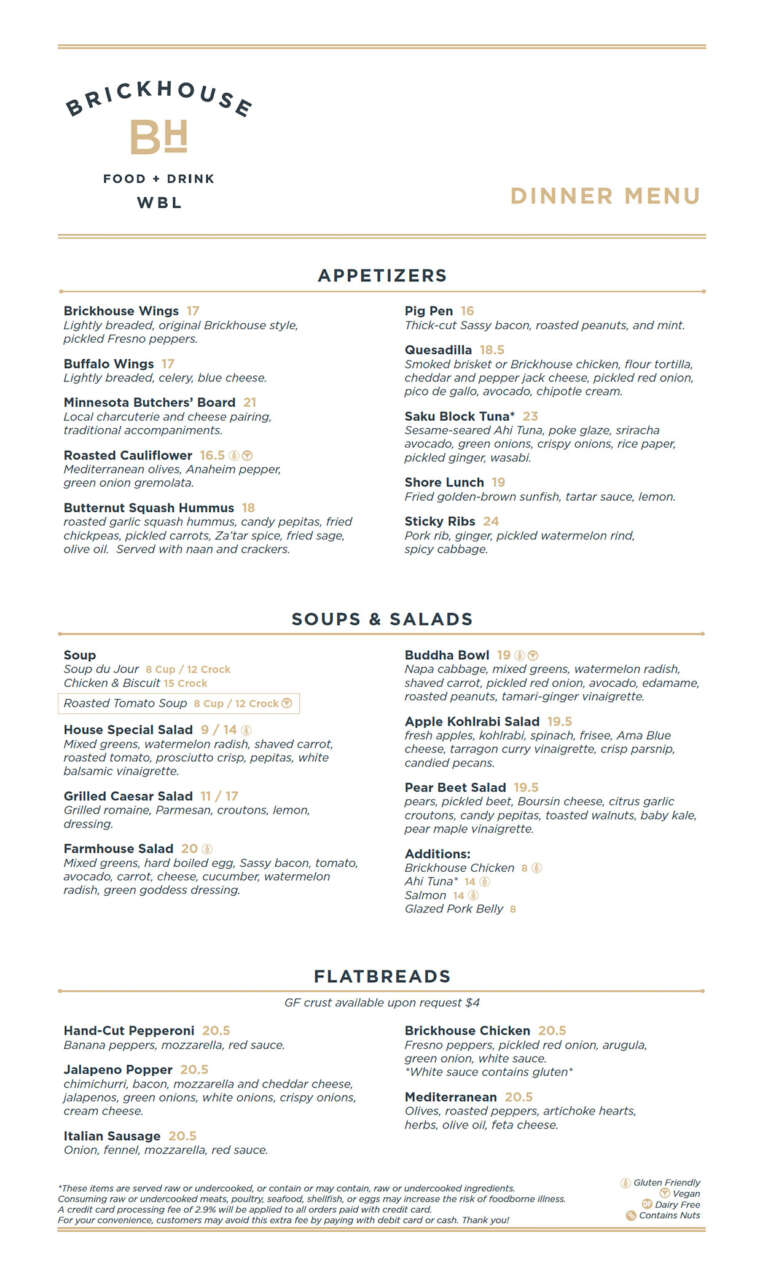 Menu – The Brickhouse