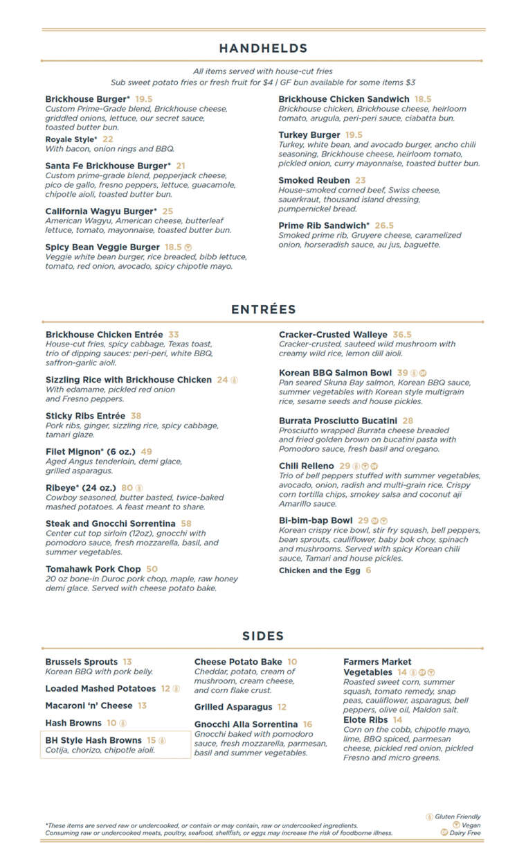 Menu – The Brickhouse