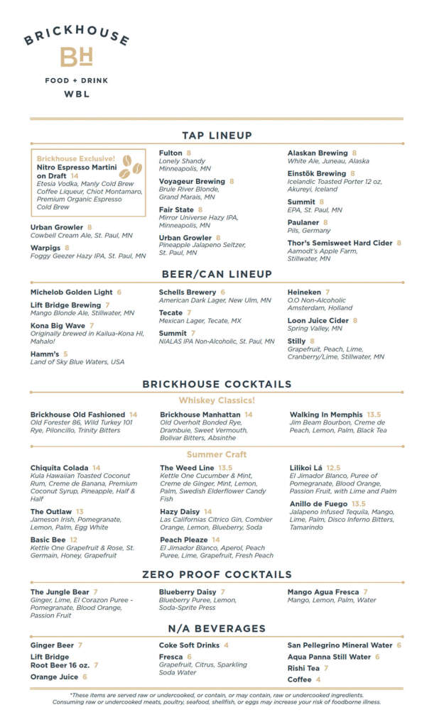 Menu – The Brickhouse