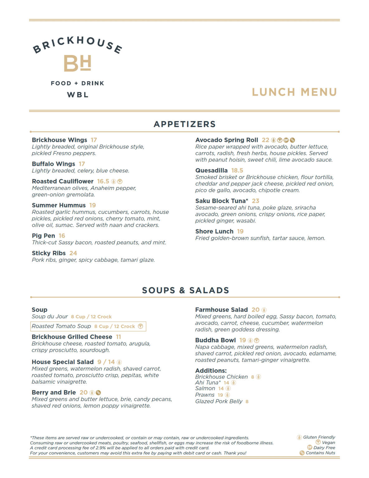 Menu – The Brickhouse
